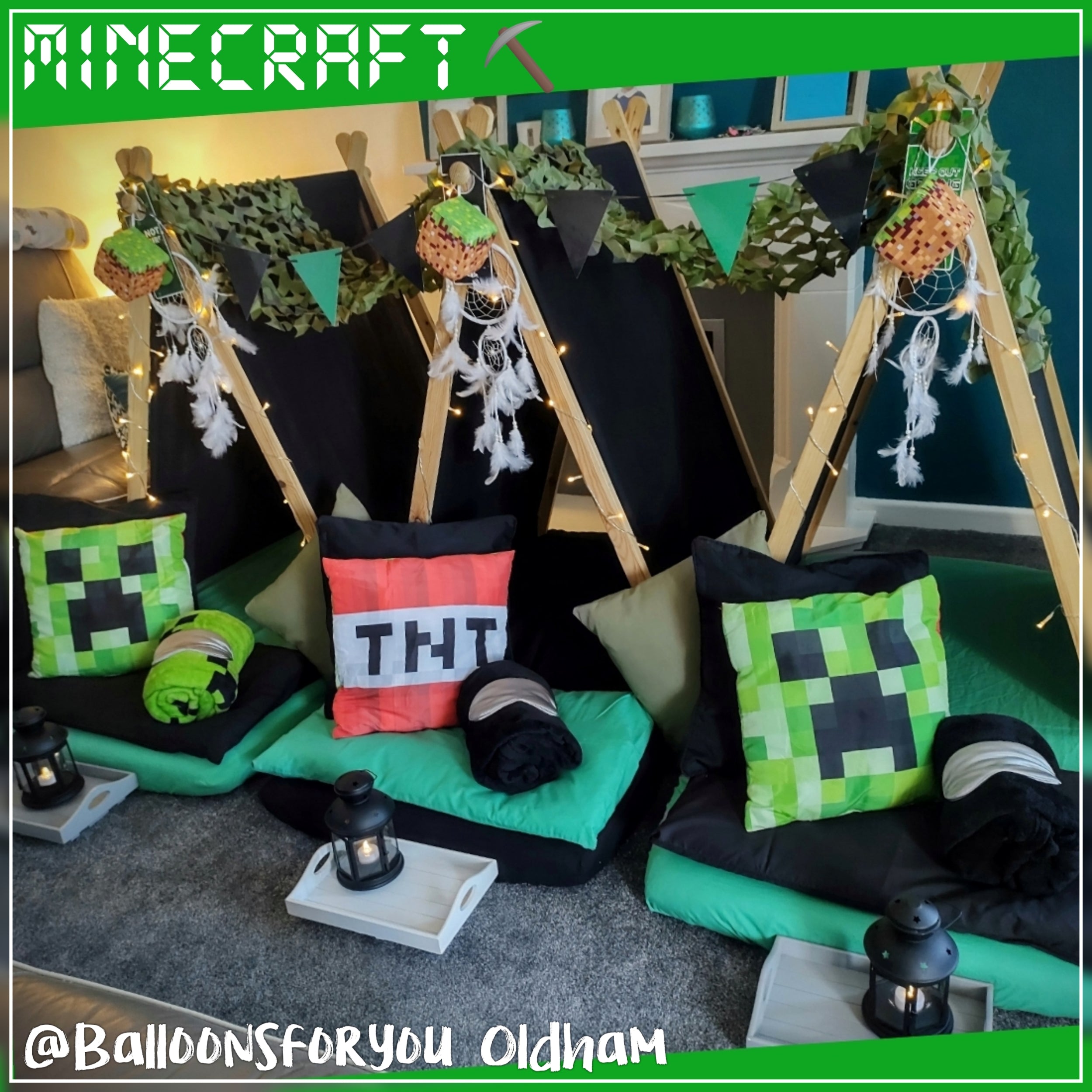 Teepee Hire: Minecraft – BalloonsforyouUK™