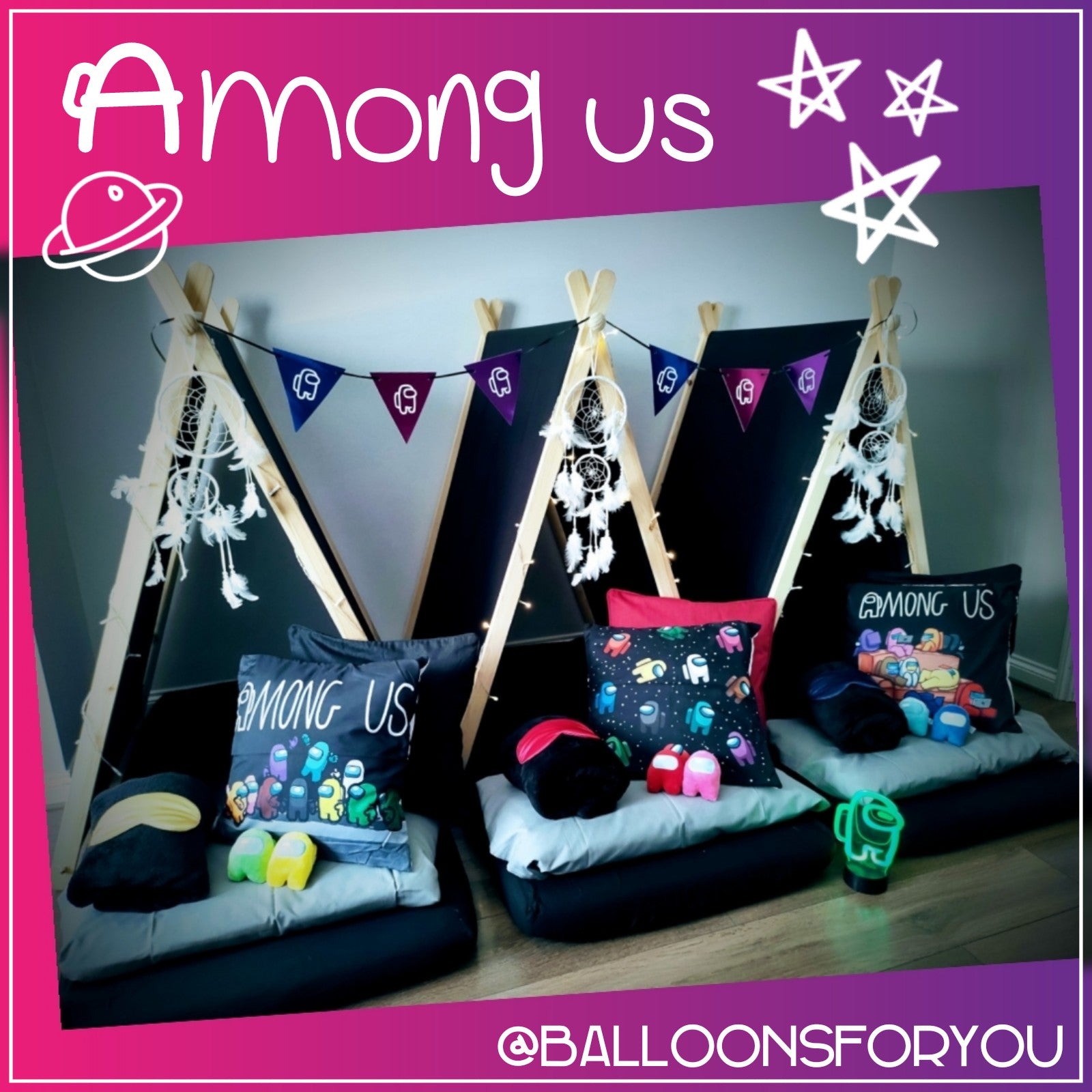 Teepee Hire: Among Us – BalloonsforyouUK™