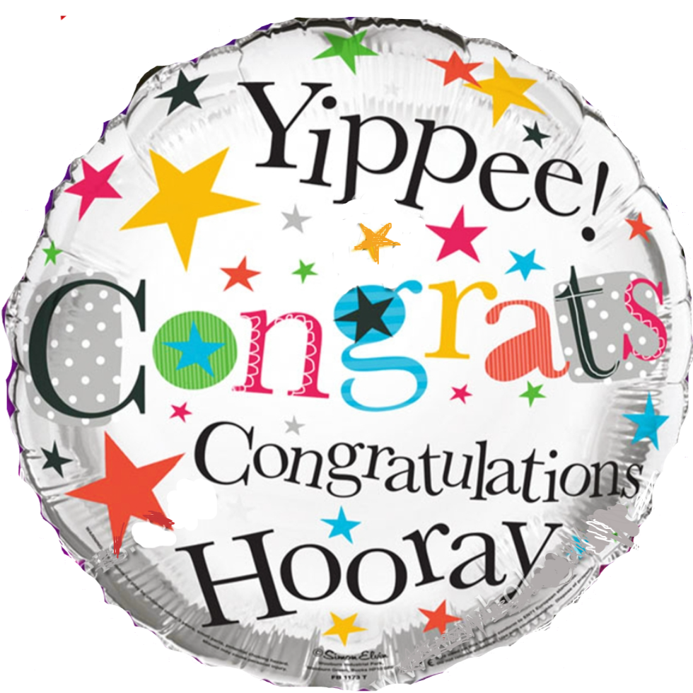 Congratulations Yippee Foil Helium Balloon 18" – BalloonsforyouUK™