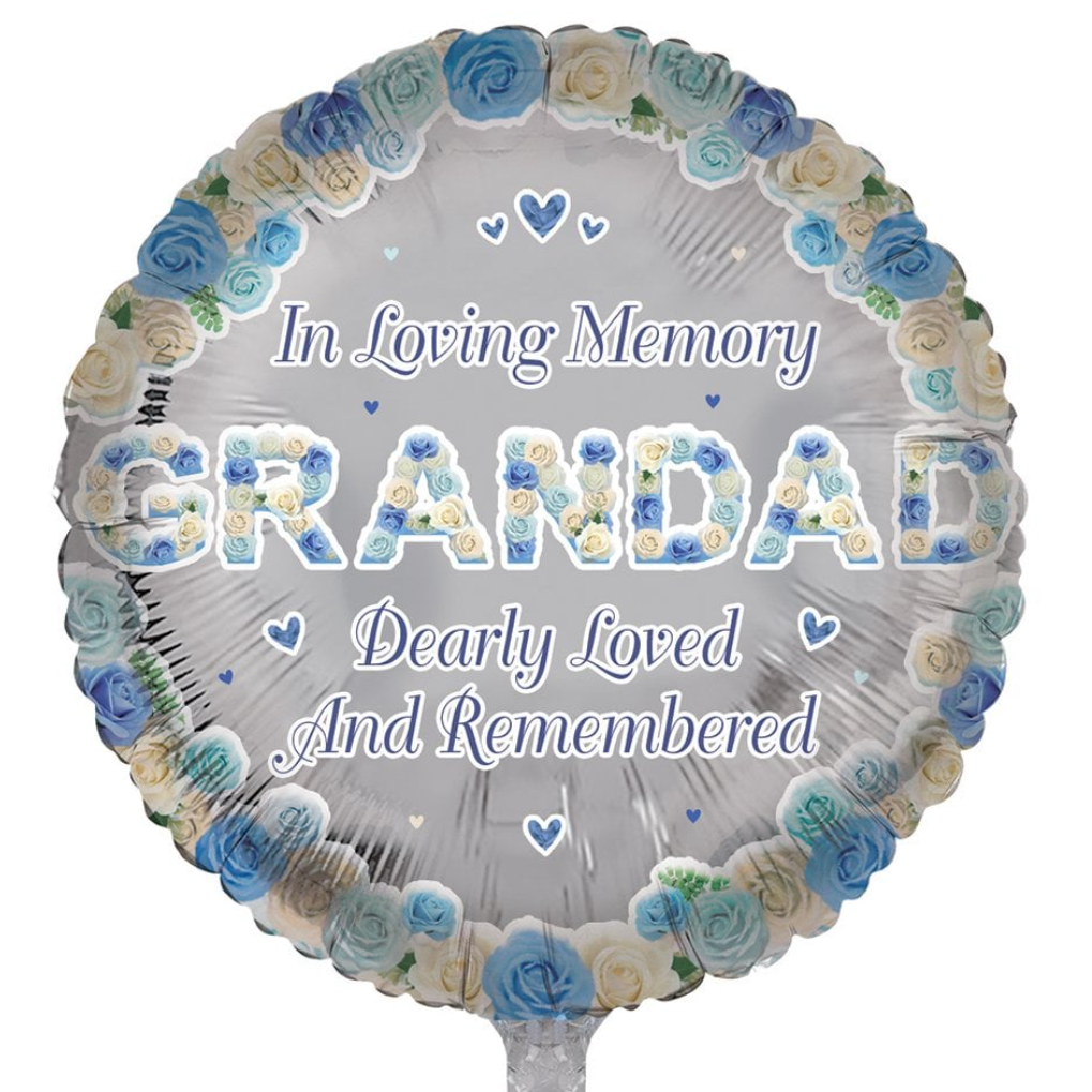 In Loving Memory 'Grandad' Foil Helium Balloon 18" – BalloonsforyouUK™